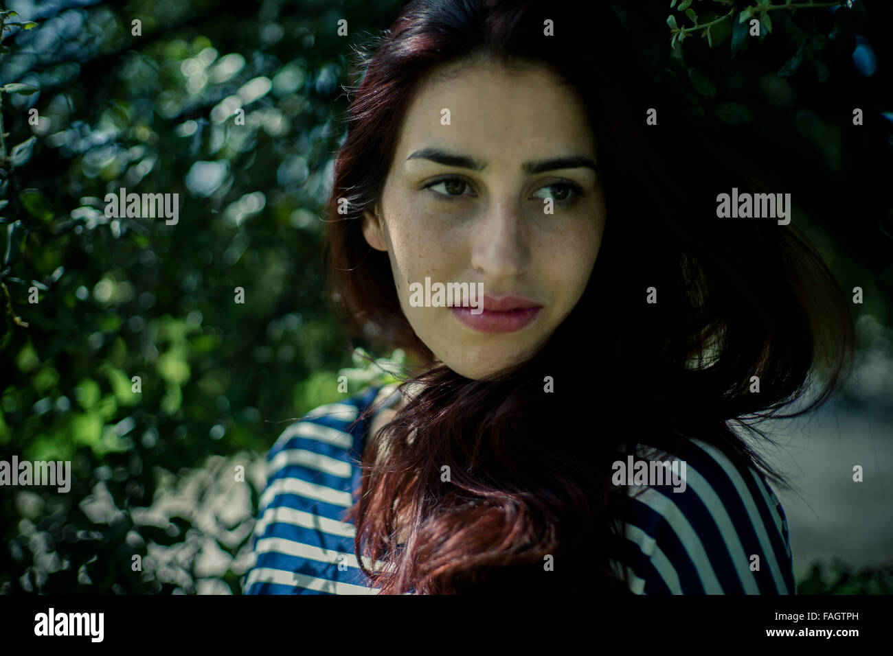forest, romantic girl with branches of a tree in a park Stock Photo - Alamy