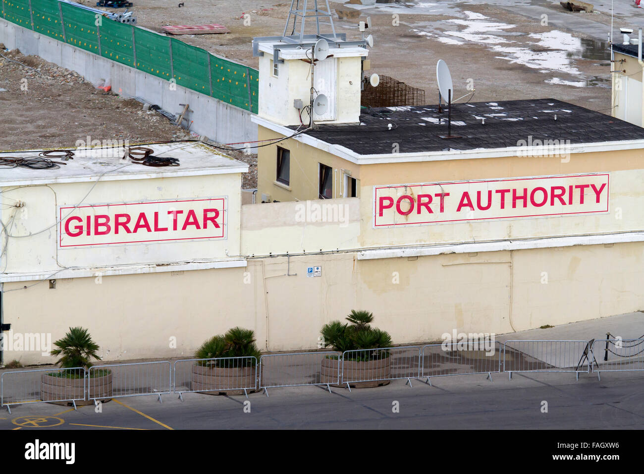 Gibraltar Port Authority sign Stock Photo - Alamy