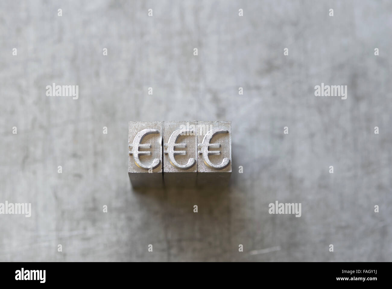 old vintage letters from vintage press, €€€ euro money Stock Photo - Alamy