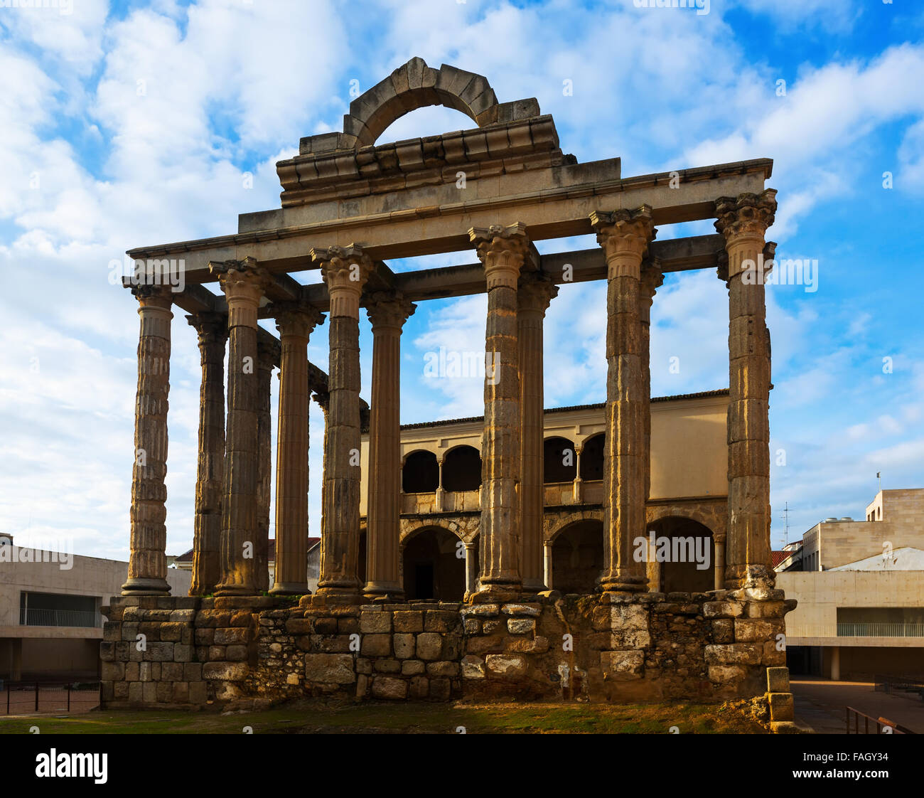 Temple of Diana - the antique temple of the Roman Empire. Merida, Spain ...