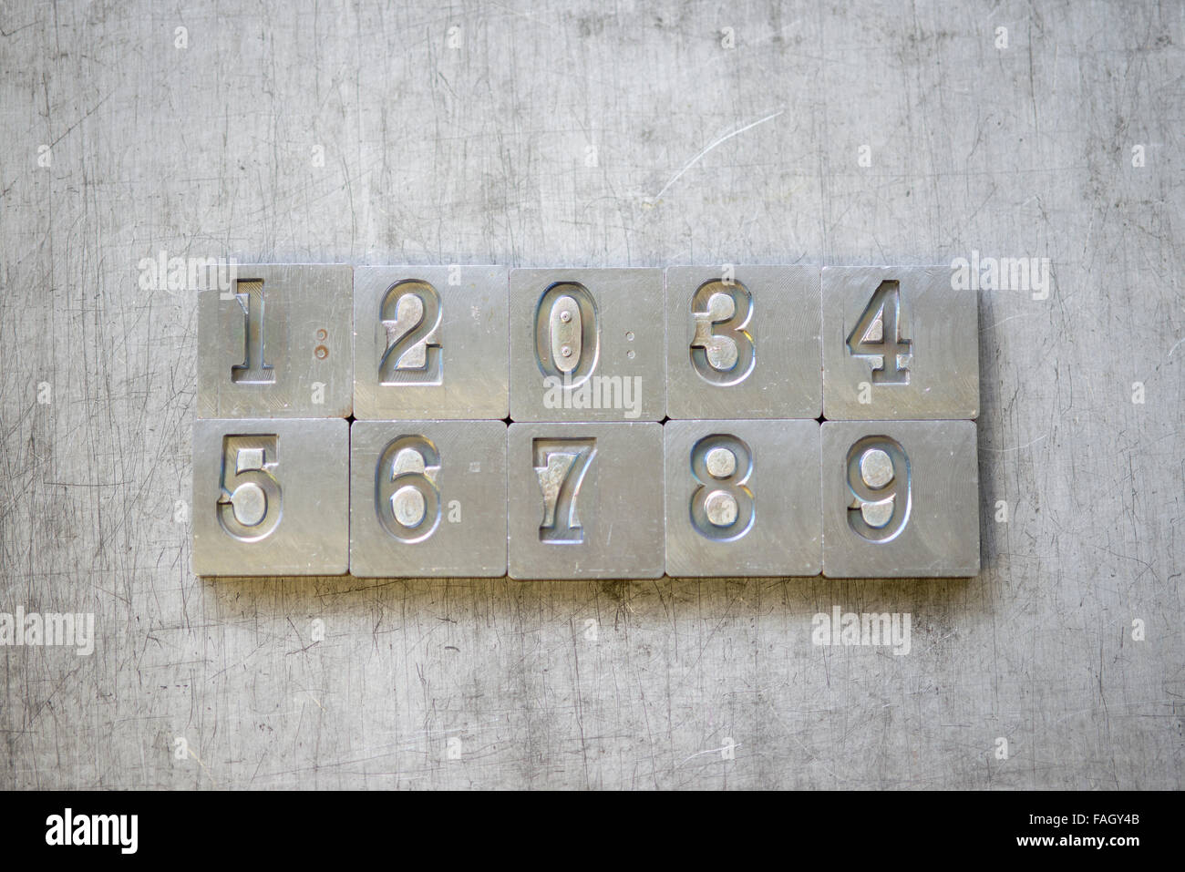 old vintage letters from vintage press, numbers Stock Photo - Alamy