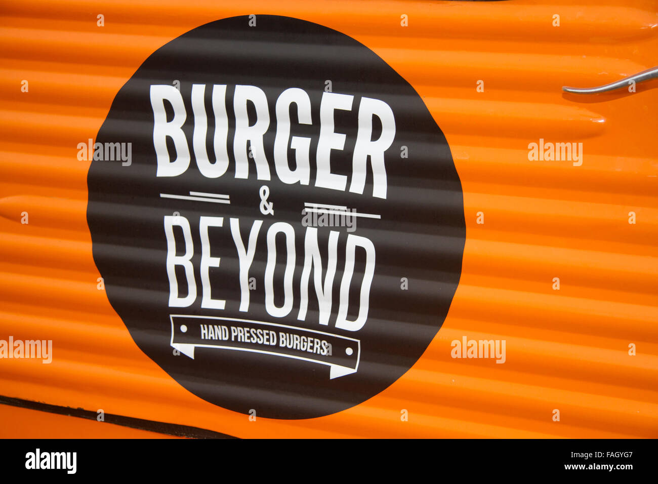 Burger & Beyond sign, fast food van, Christmas Market, Jimmy's Farm ...