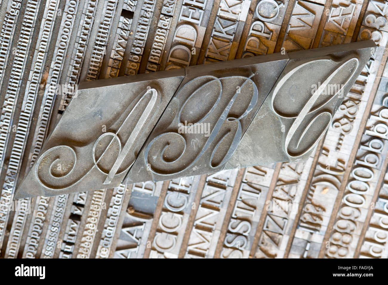 vintage letters from vintage press on vintage background Stock Photo ...