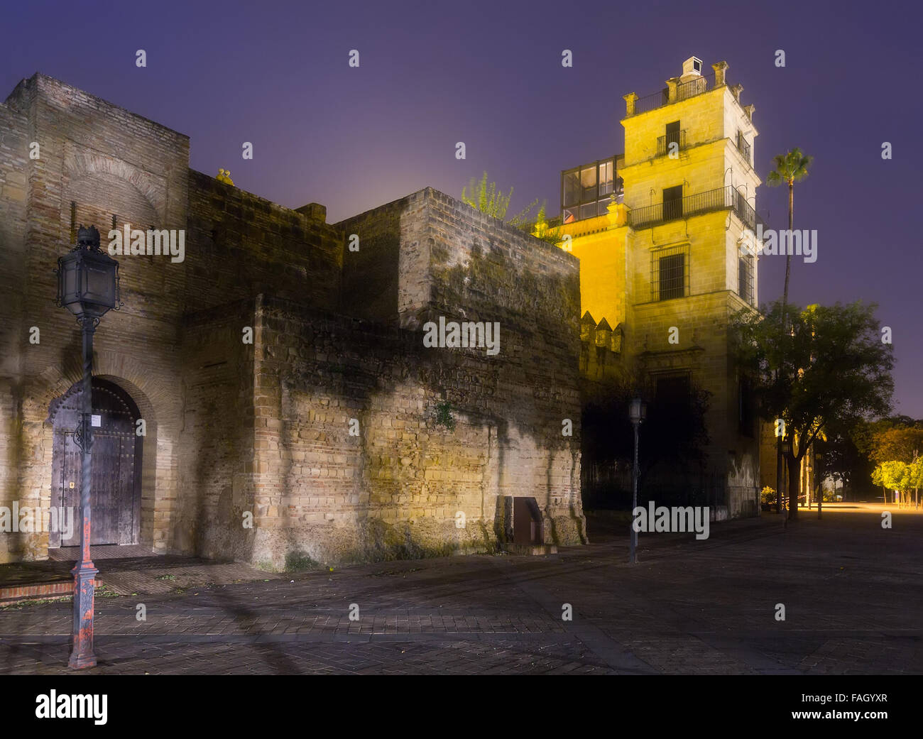 Alcazar of Jerez in evening. Spain Stock Photo - Alamy