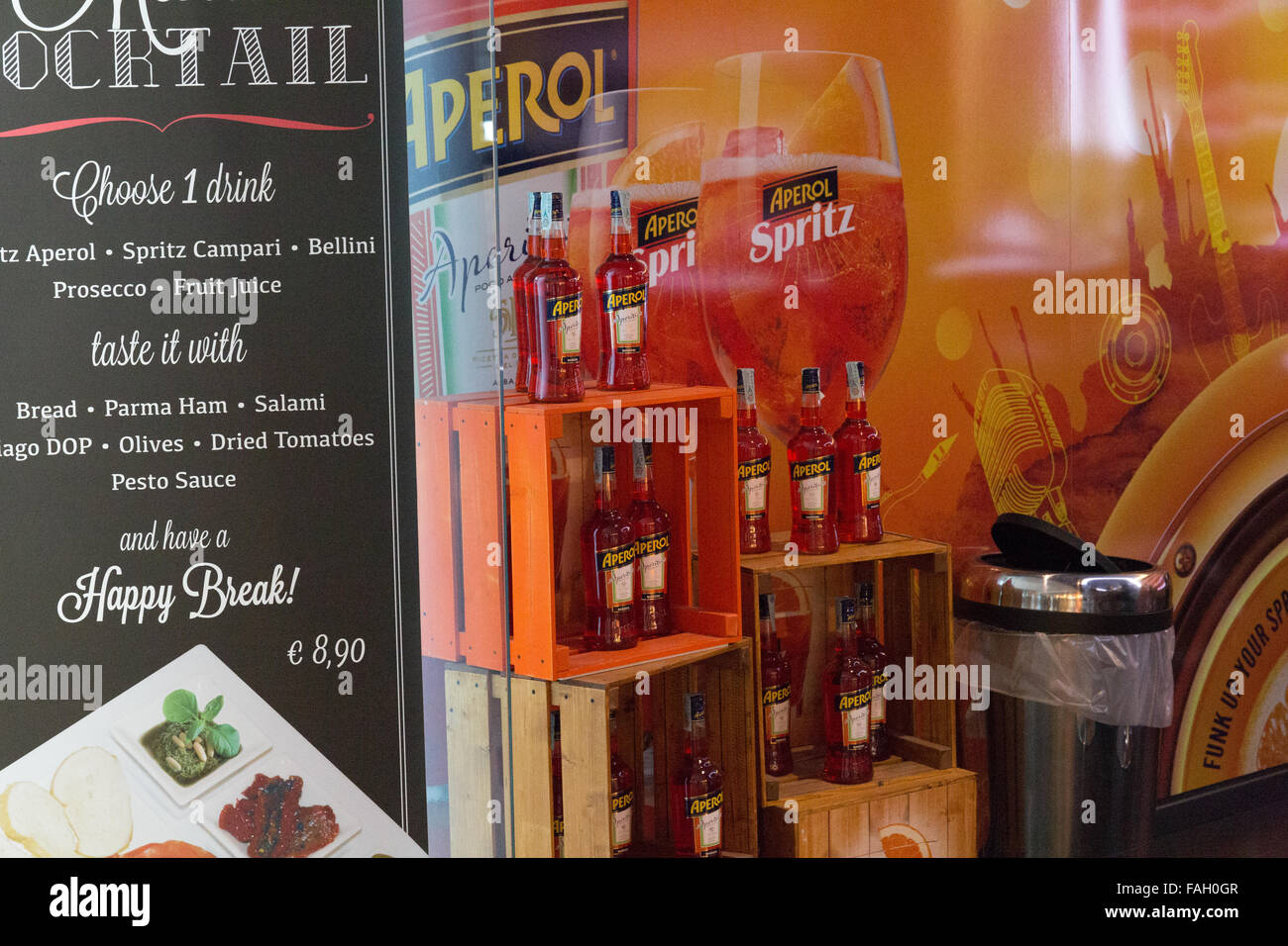 Aperol Cocktail menu Stock Photo - Alamy