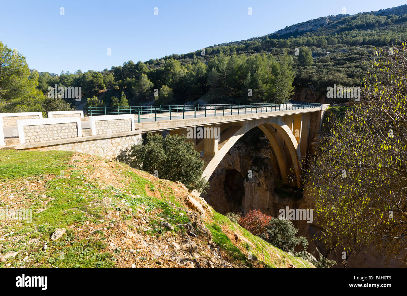 Bridge in mountains over Guadalentin river. Spain Stock Photo - Alamy