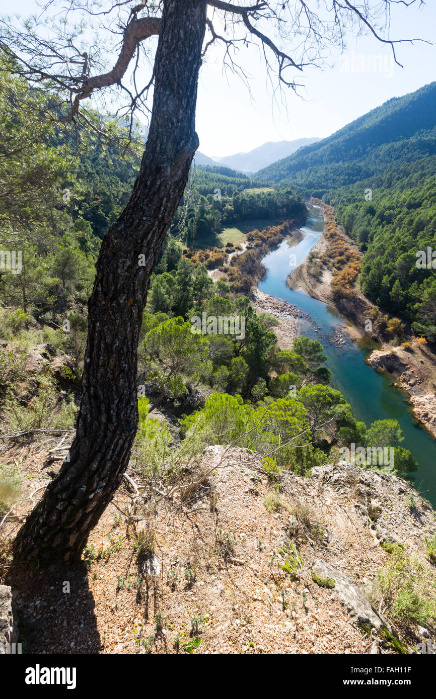 Mountains landscape with river. Guadalquivir river, Spain Stock Photo ...