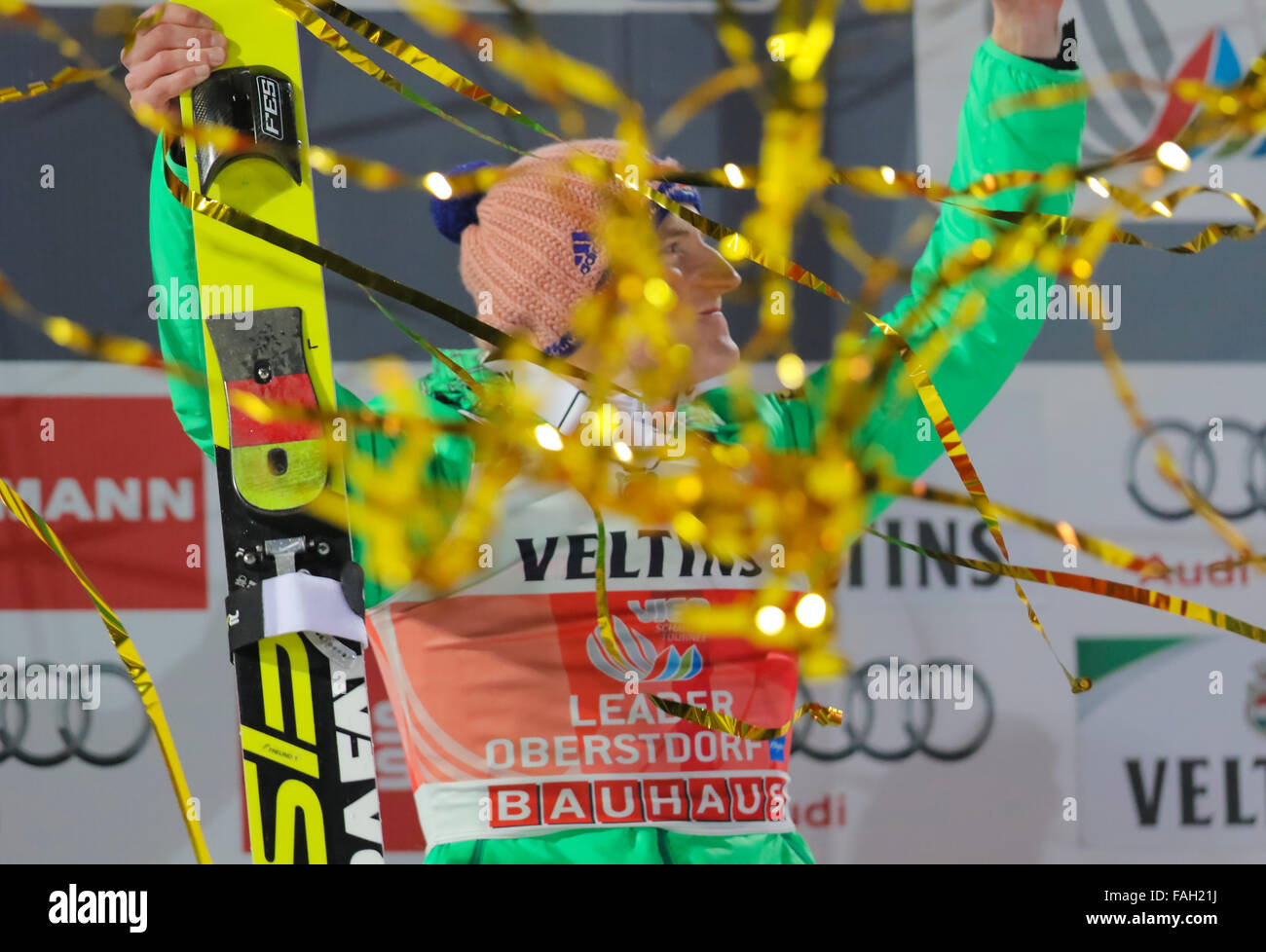 Oberstdorf, Germany. 30th Dec, 2015. Severin FREUND, GER with trophy ...