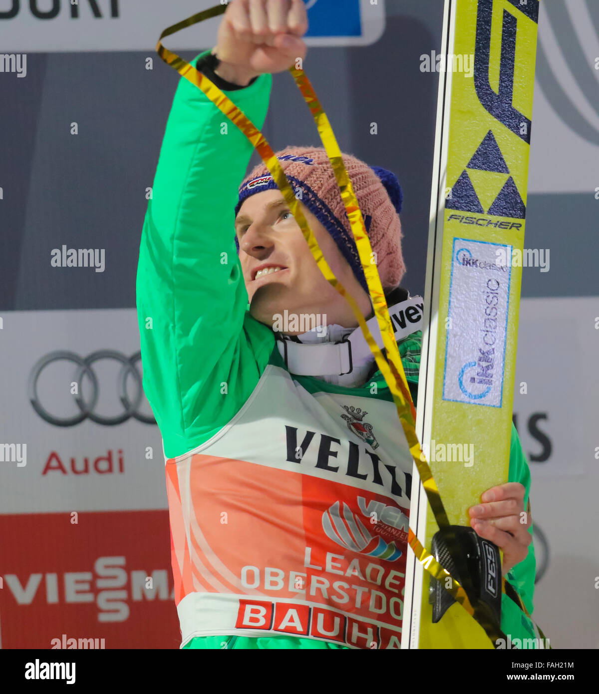 Oberstdorf, Germany. 30th Dec, 2015. Severin FREUND, GER with trophy ...