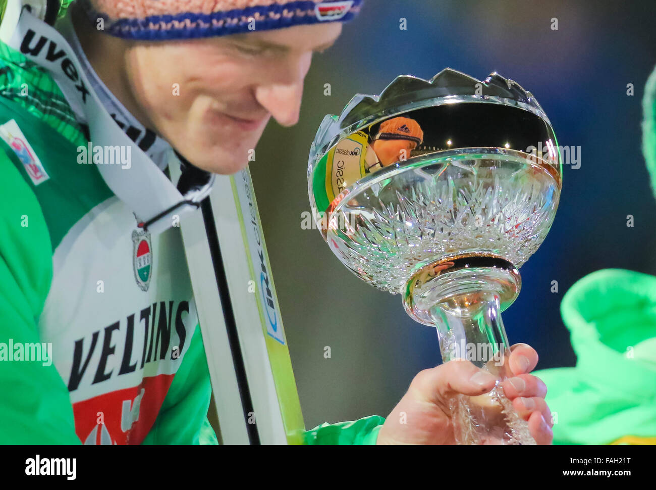 Oberstdorf, Germany. 30th Dec, 2015. Severin FREUND, GER with trophy ...