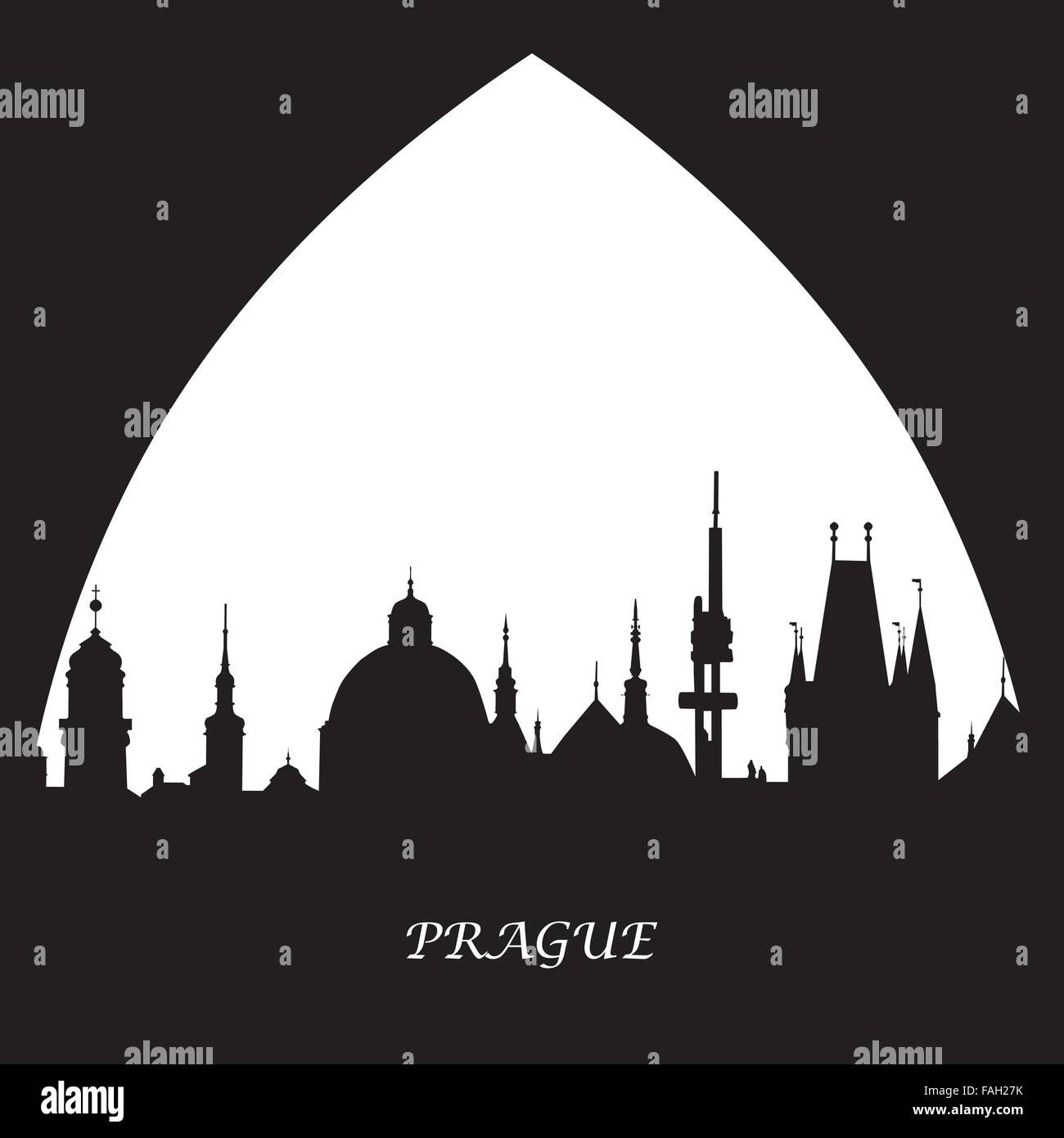 Prague icon in black and white, element or symbol for design Stock ...