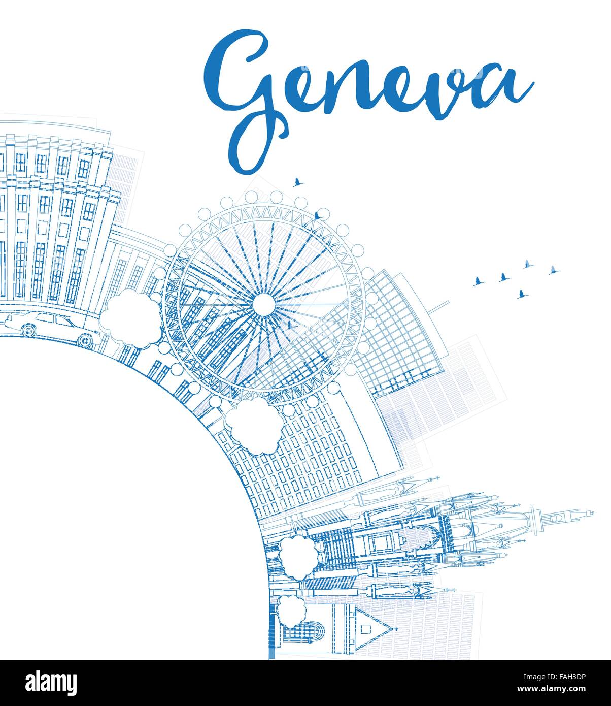 Geneva outline hi-res stock photography and images - Alamy