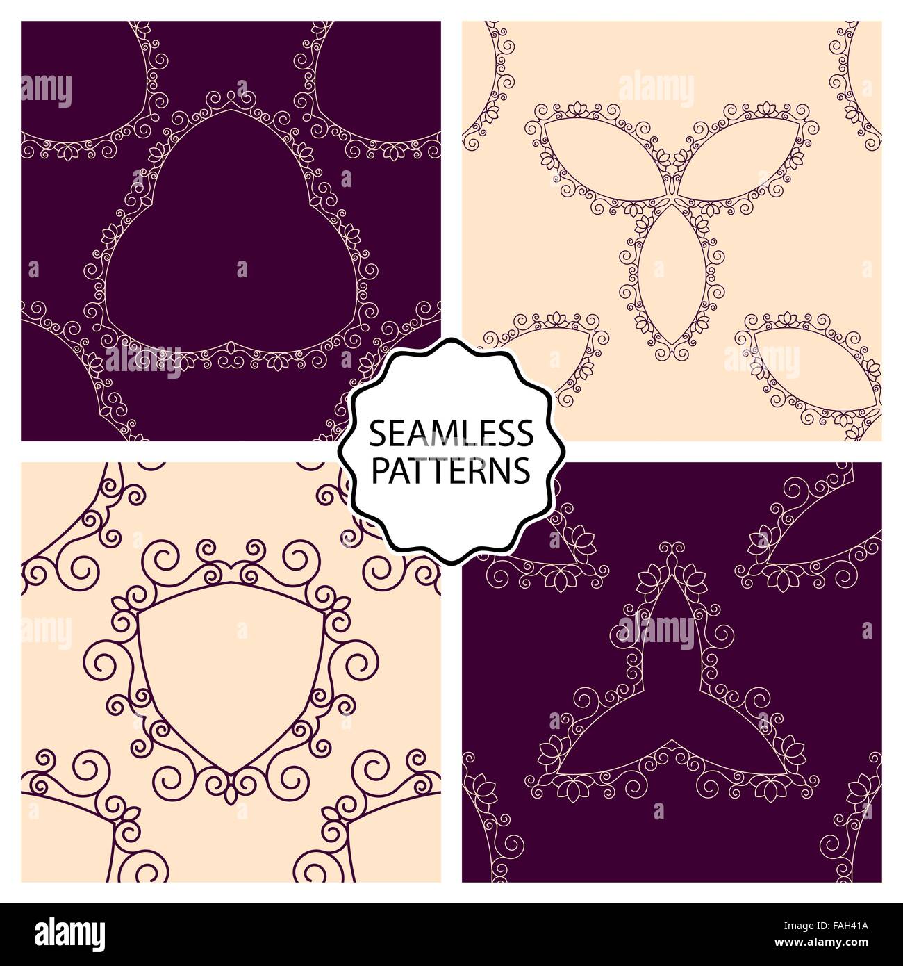 Vector illustration of a set seamless patterns Stock Vector Image & Art ...