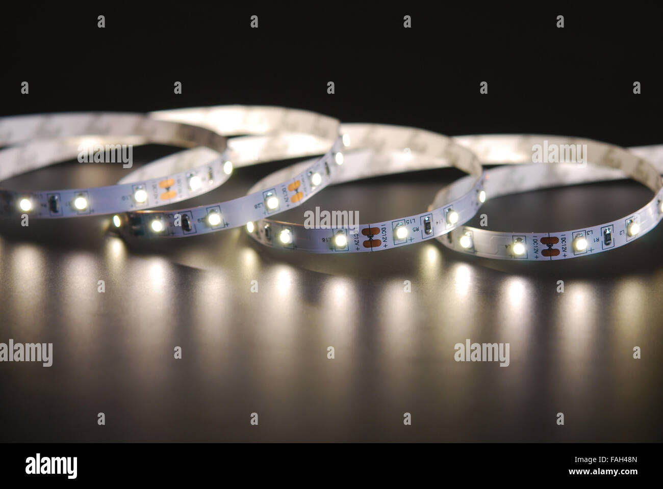 Led strip on the black background Stock Photo - Alamy