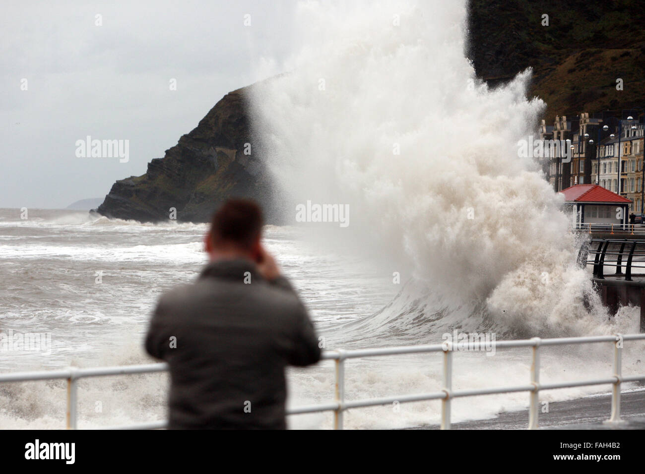 Aberystwyth, UK. 30th Dec, 2015. UK weather: Storm Frank is bringing ...
