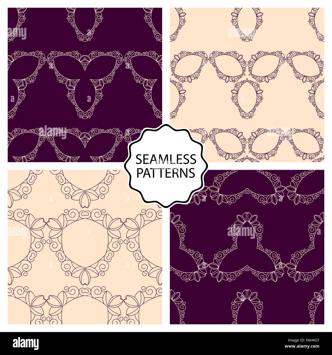 Vector illustration of a set seamless patterns Stock Vector Image & Art ...