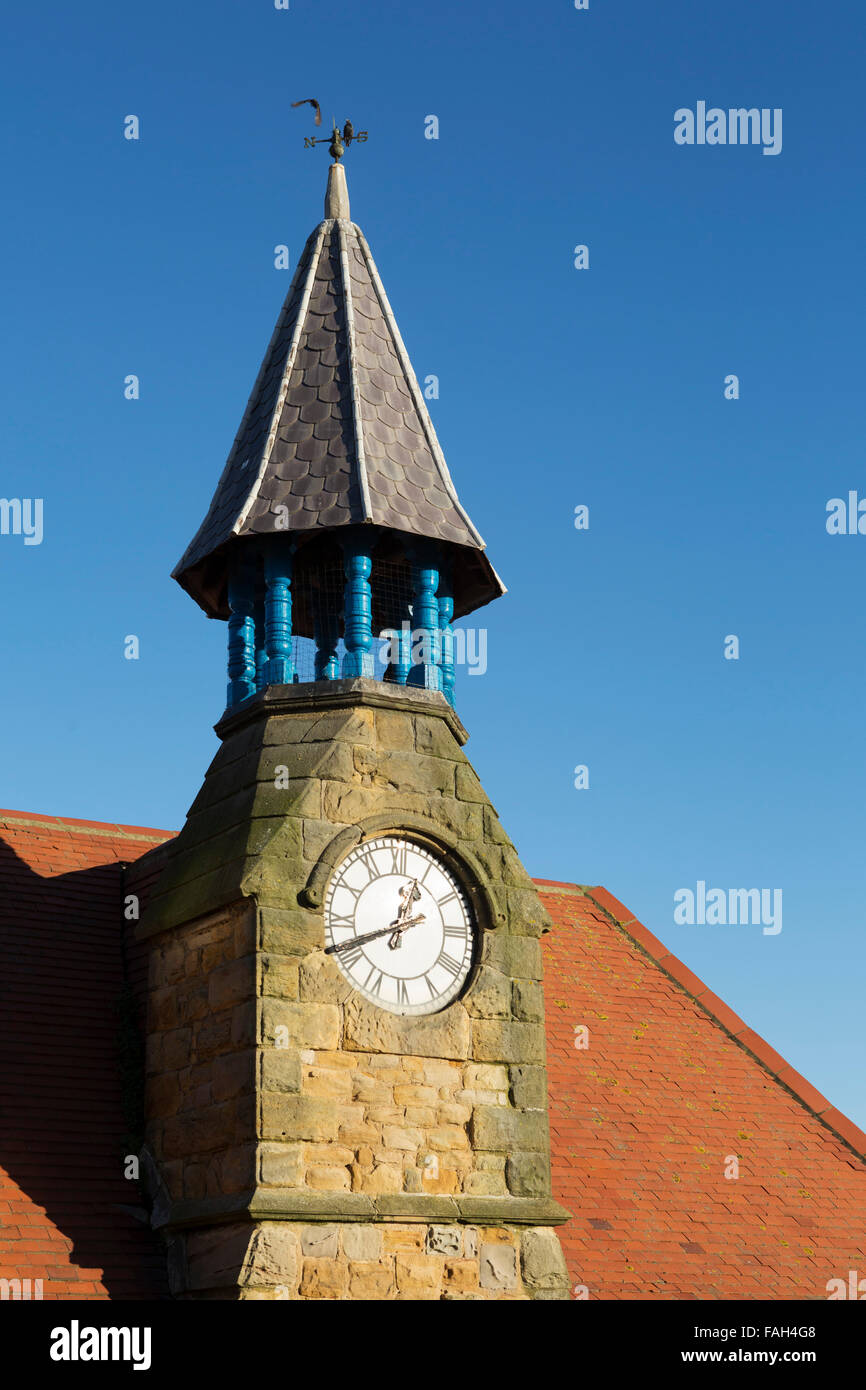 The clockhouse at Cullercoats in Tyne and Wear, England. The seafront ...