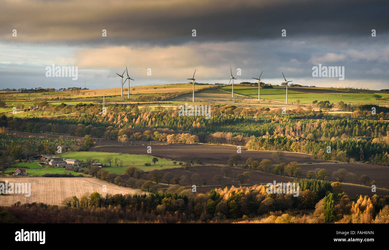 View towards Kiln Pit Hill on the southern edge of Northumberland Stock ...