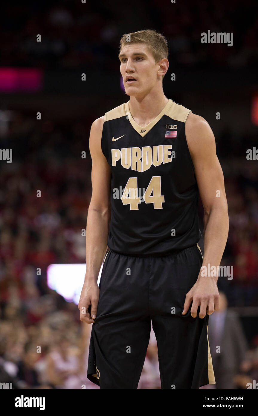 Madison, WI, USA. 29th Dec, 2015. Purdue Boilermakers center Isaac Haas ...