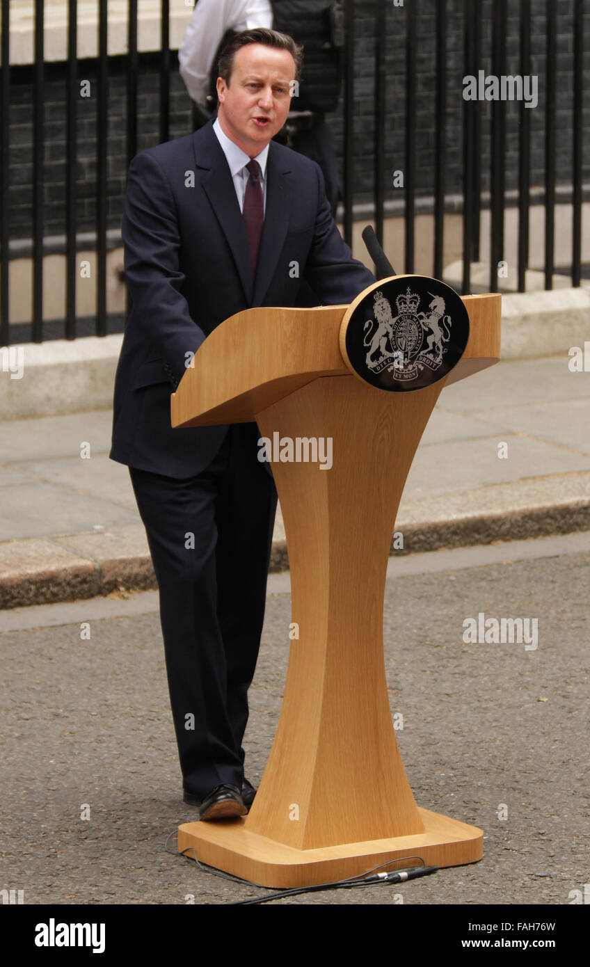 London, UK, 8th May: Prime Minster David Cameron seen at Downing Street ...