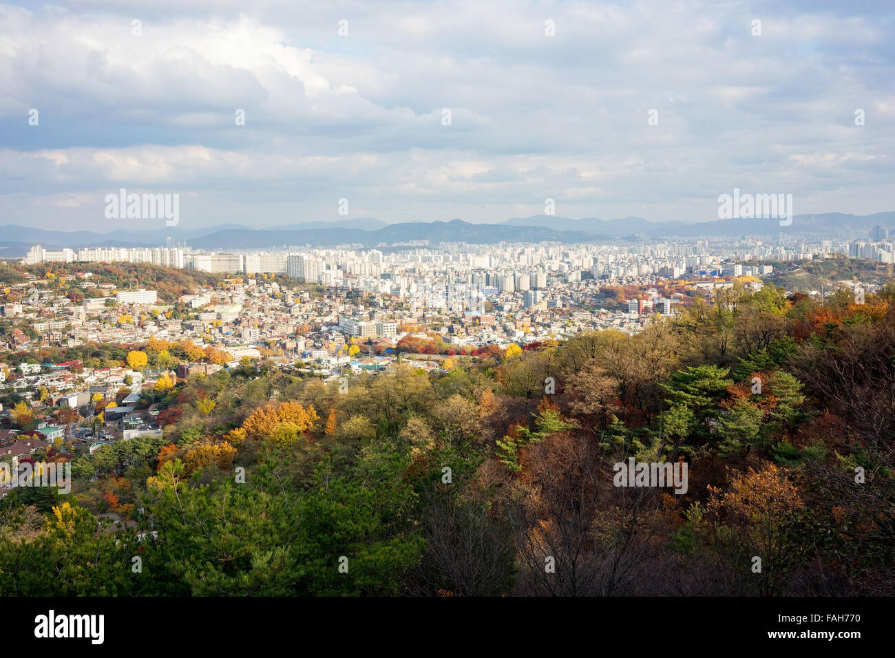 a view of seoul taken from the Bugaksan mountain Stock Photo - Alamy