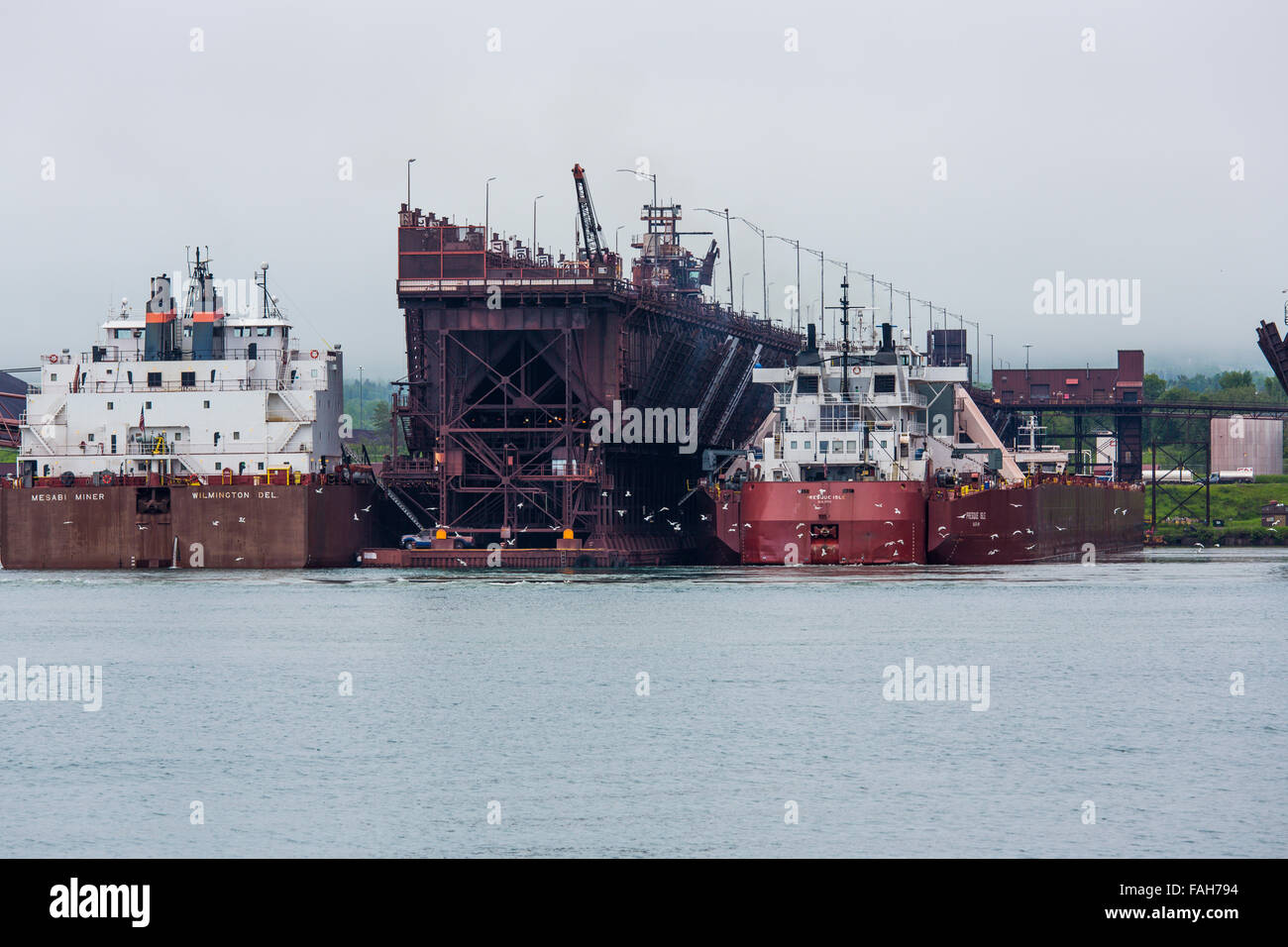 Iron Ore docks at Two Harbors on the North Shore of Lake Superior in ...