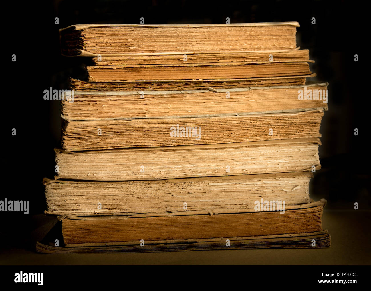 Some ancient books on the table. Close-up Stock Photo - Alamy