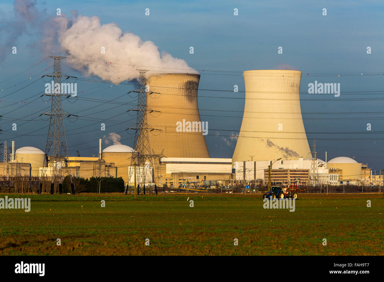 The Belgian Doel Nuclear Power Station, near Antwerp, on the Scheldt ...