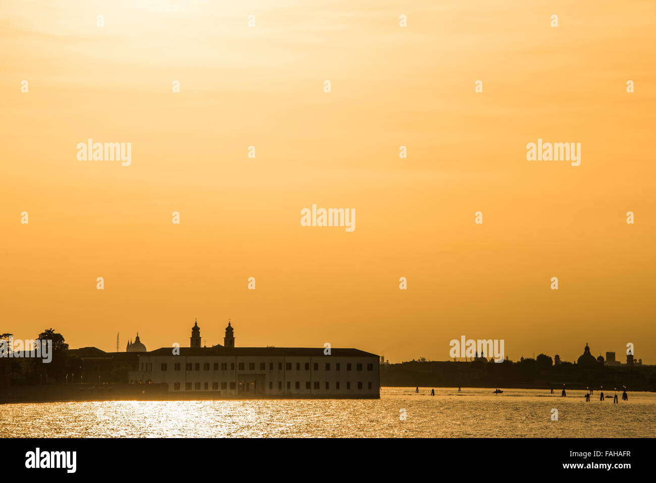 Stunning Sunset over the city of Venice Italy Stock Photo - Alamy