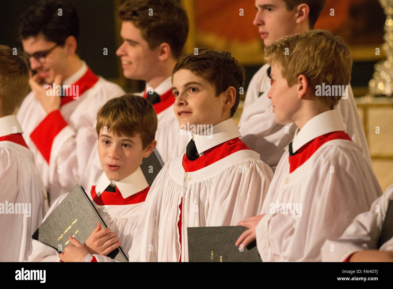The King's College Choir in Cambridge rehearsing for the Christmas Eve 'A Festival of Nine ...
