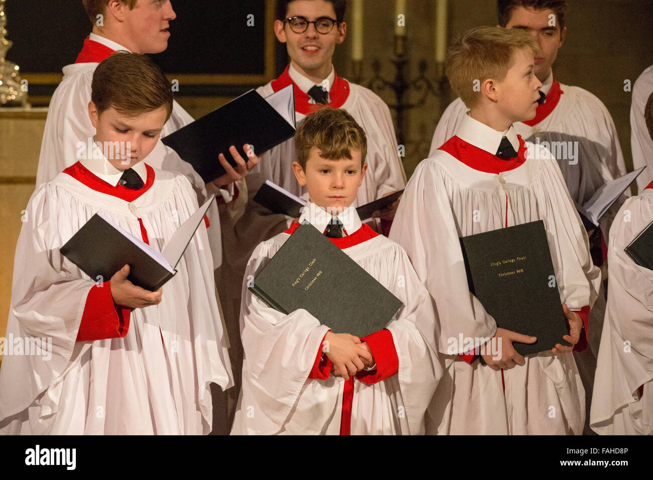 The King's College Choir in Cambridge rehearsing for the Christmas Eve 'A Festival of Nine ...