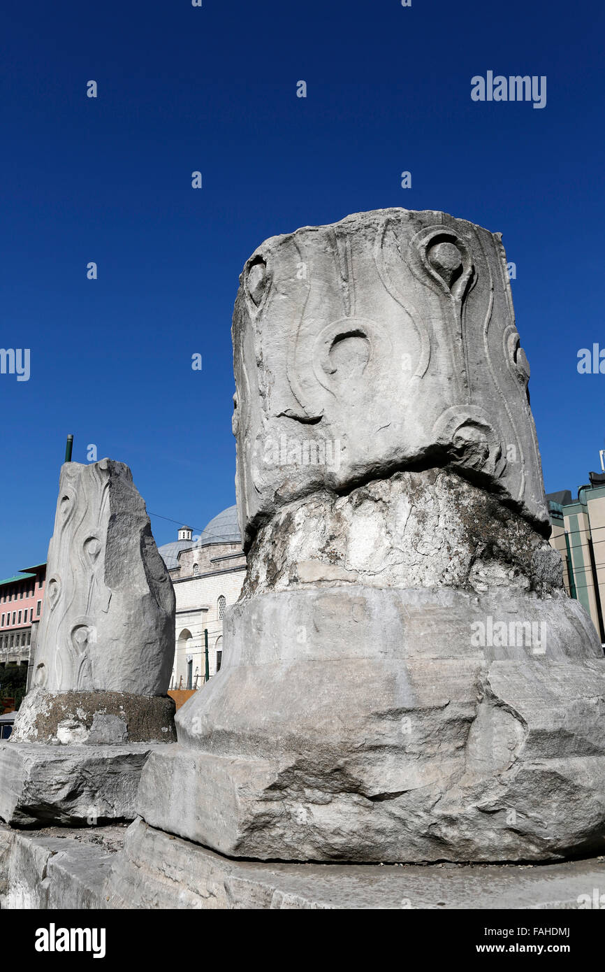 Remains of one of the 'lopped branch' style columns of the triumphal ...