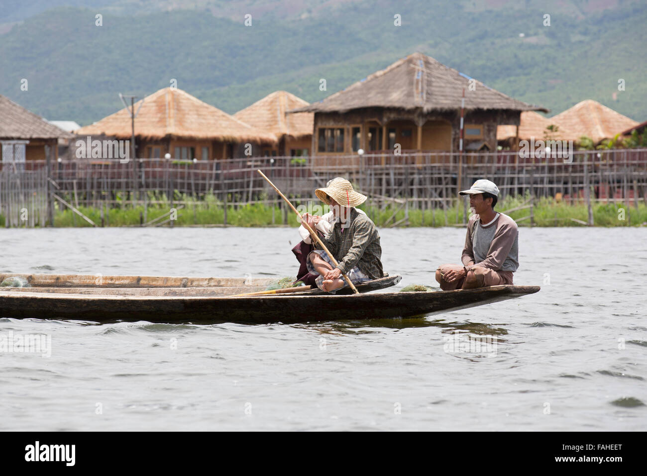 Intha fishermen at work on Inle Lake in Myanmar (Burma Stock Photo - Alamy