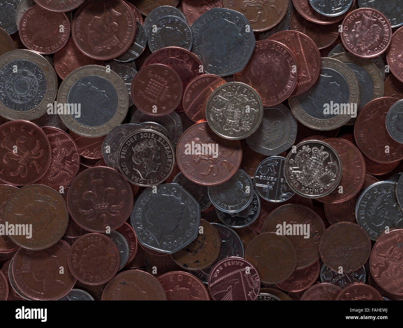 An assortment of coins from the UK Stock Photo - Alamy