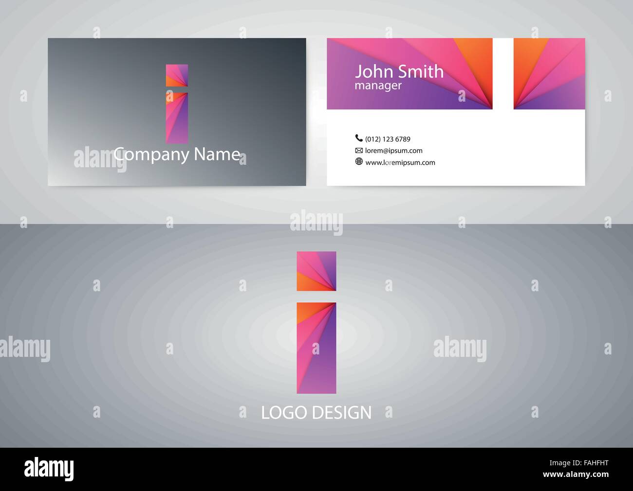Vector illustration of logo and business card Stock Vector Image & Art ...