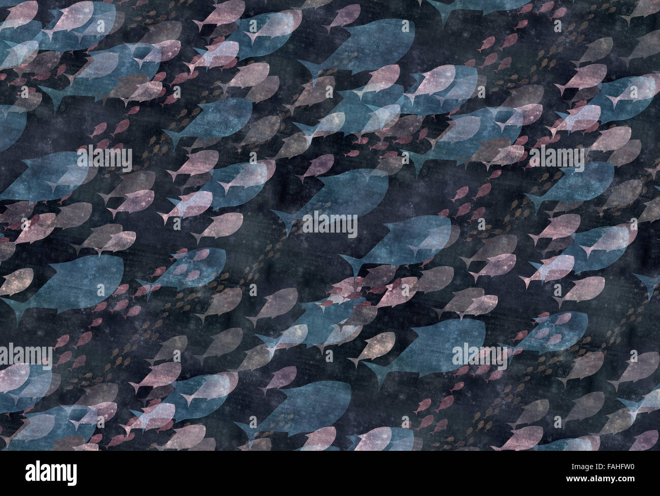 old paper background with swimming fish, square, ark Stock Photo - Alamy