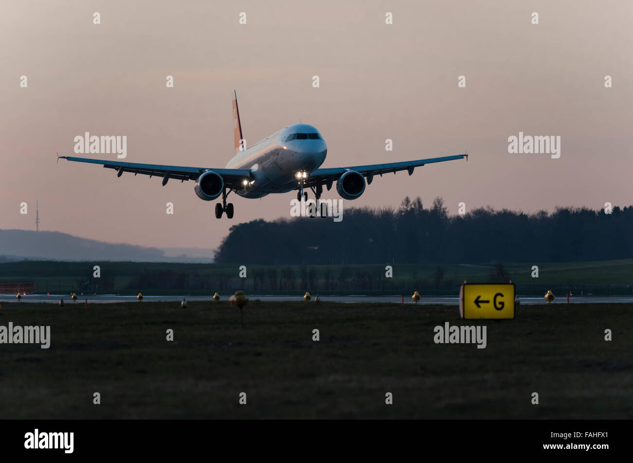 An Airbus A321 passenger jet of Swiss International Air Lines landing ...