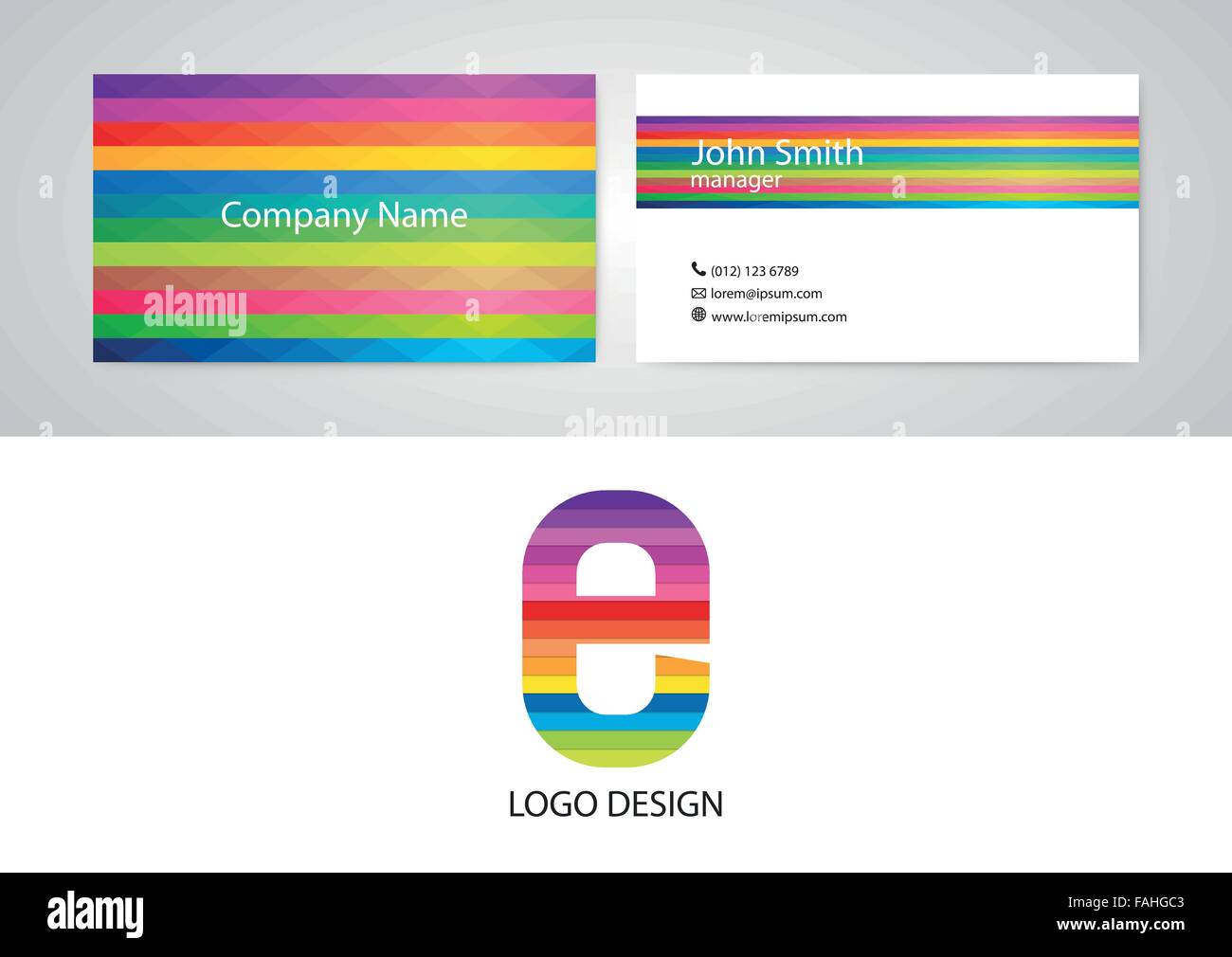 Vector illustration of logo and business card Stock Vector Image & Art ...