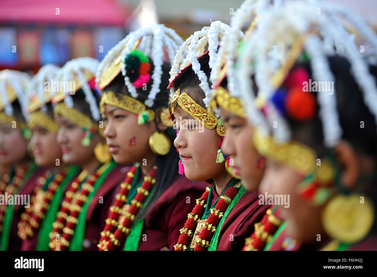 Kathmandu, Nepal. 30th Dec, 2015. Nepalese Gurung community people ...