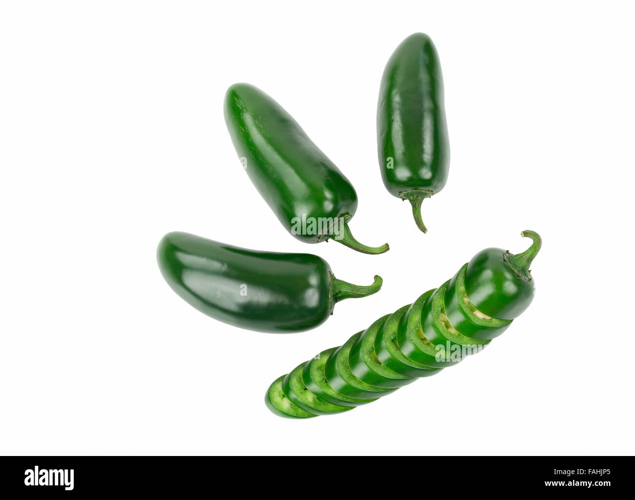 Green pepper sliced isolated Cut Out Stock Images & Pictures - Alamy