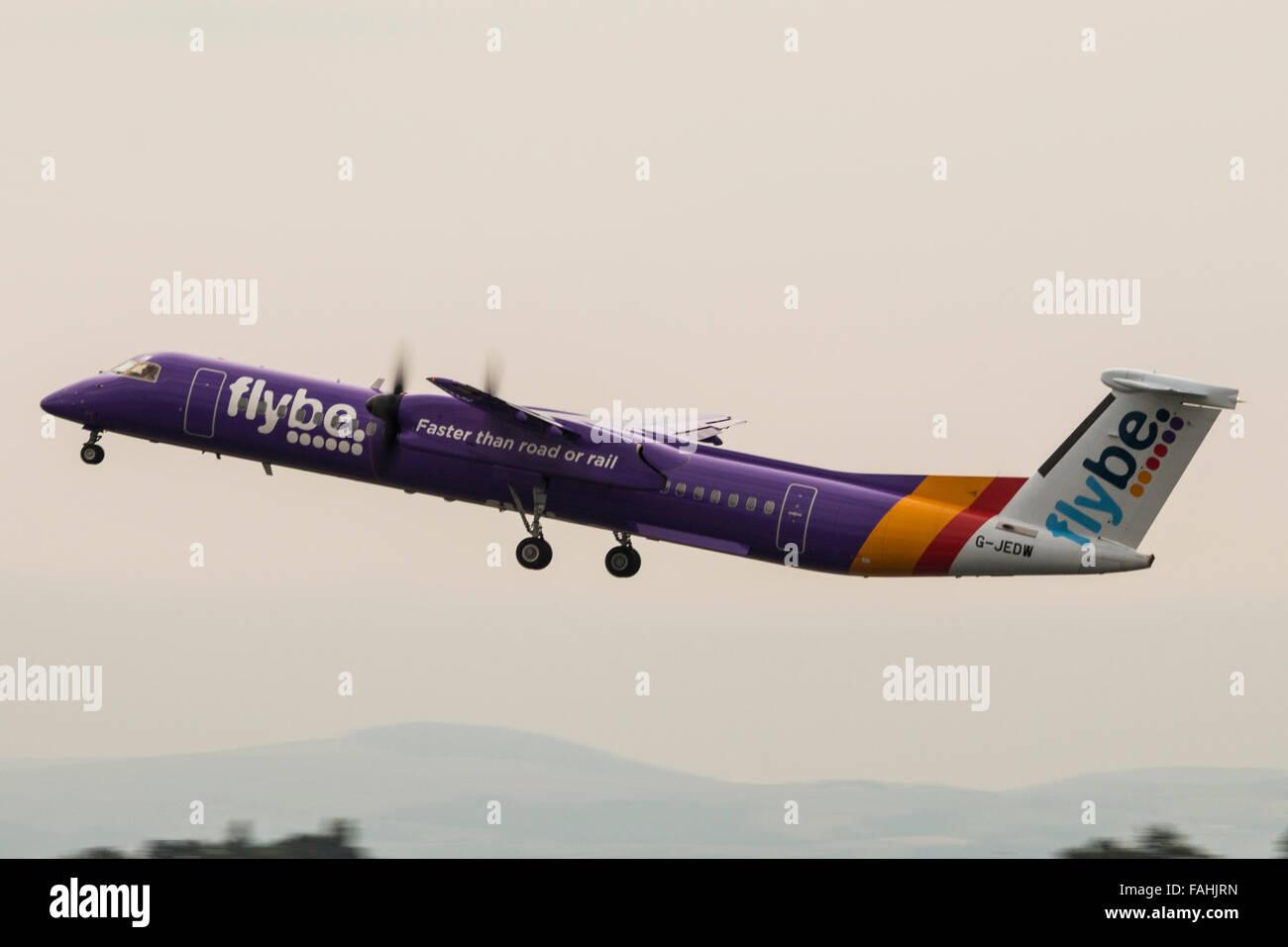Flybe De Havilland Canada Dash 8-400 just taken off from Manchester ...