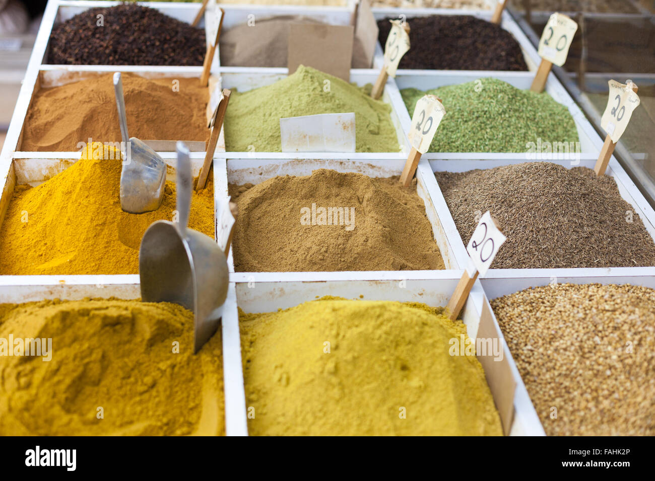 Spices at Souq Wagif, Doha Stock Photo - Alamy