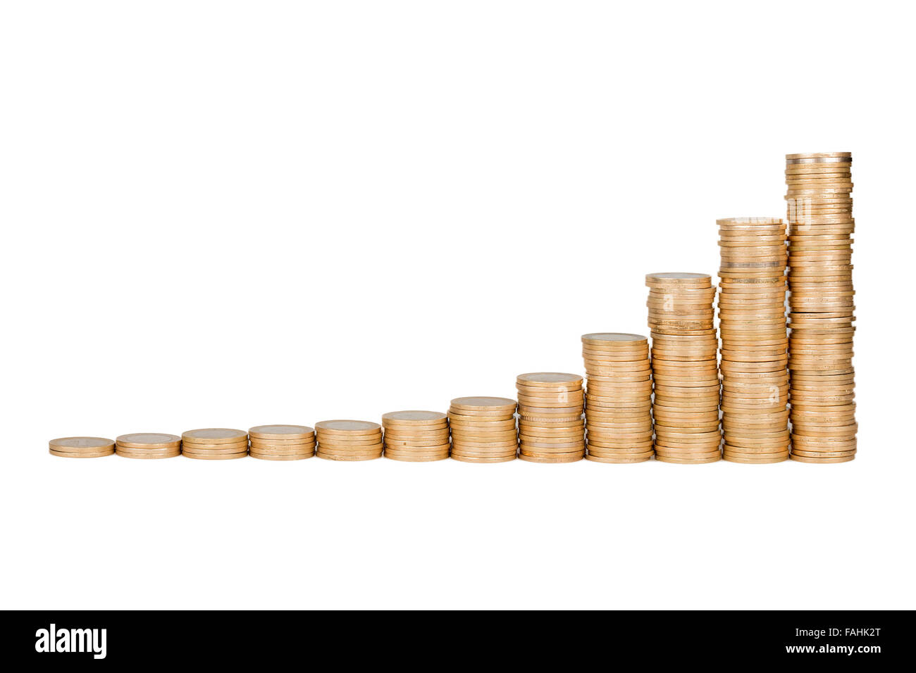 Turkish coins raising chart in isolated white background Stock Photo ...