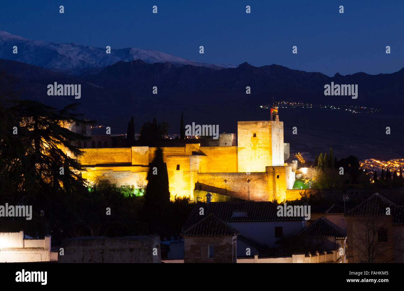 Night view of Alhambra. Granada, Spain Stock Photo - Alamy