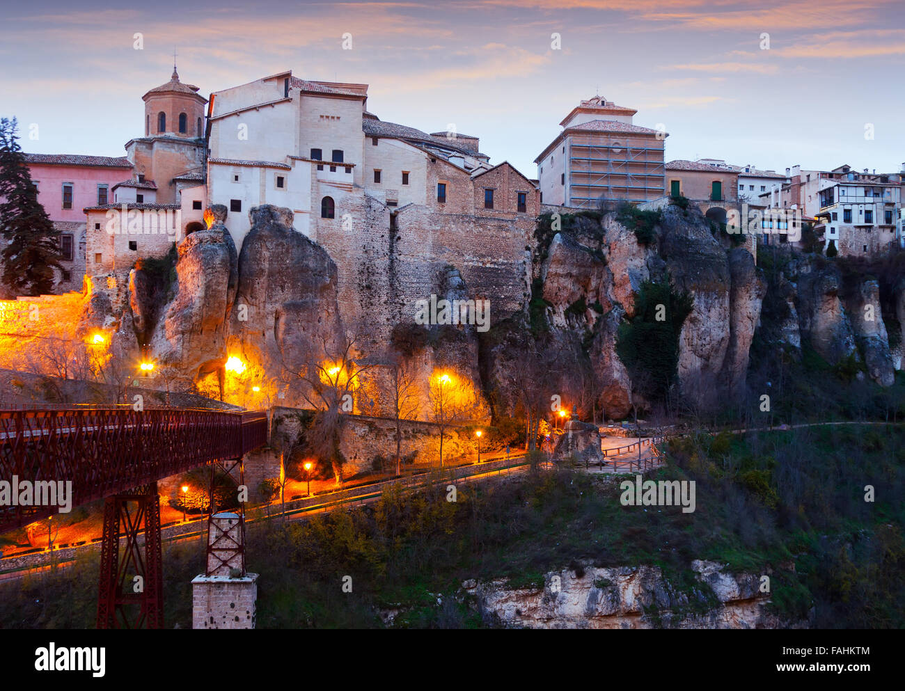 Dusk view of Cuenca. Spain Stock Photo - Alamy