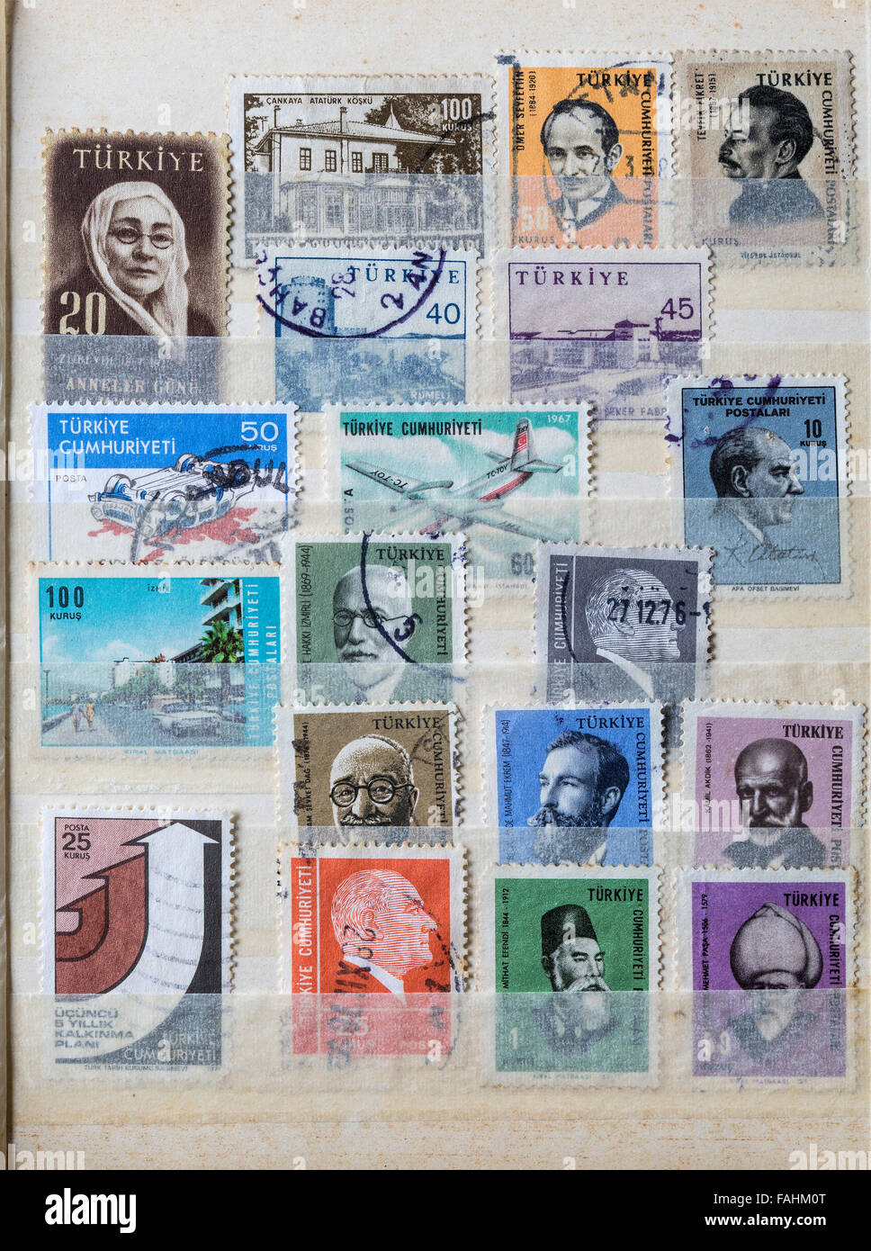 Old Turkish Postage Stamps Stock Photo - Alamy