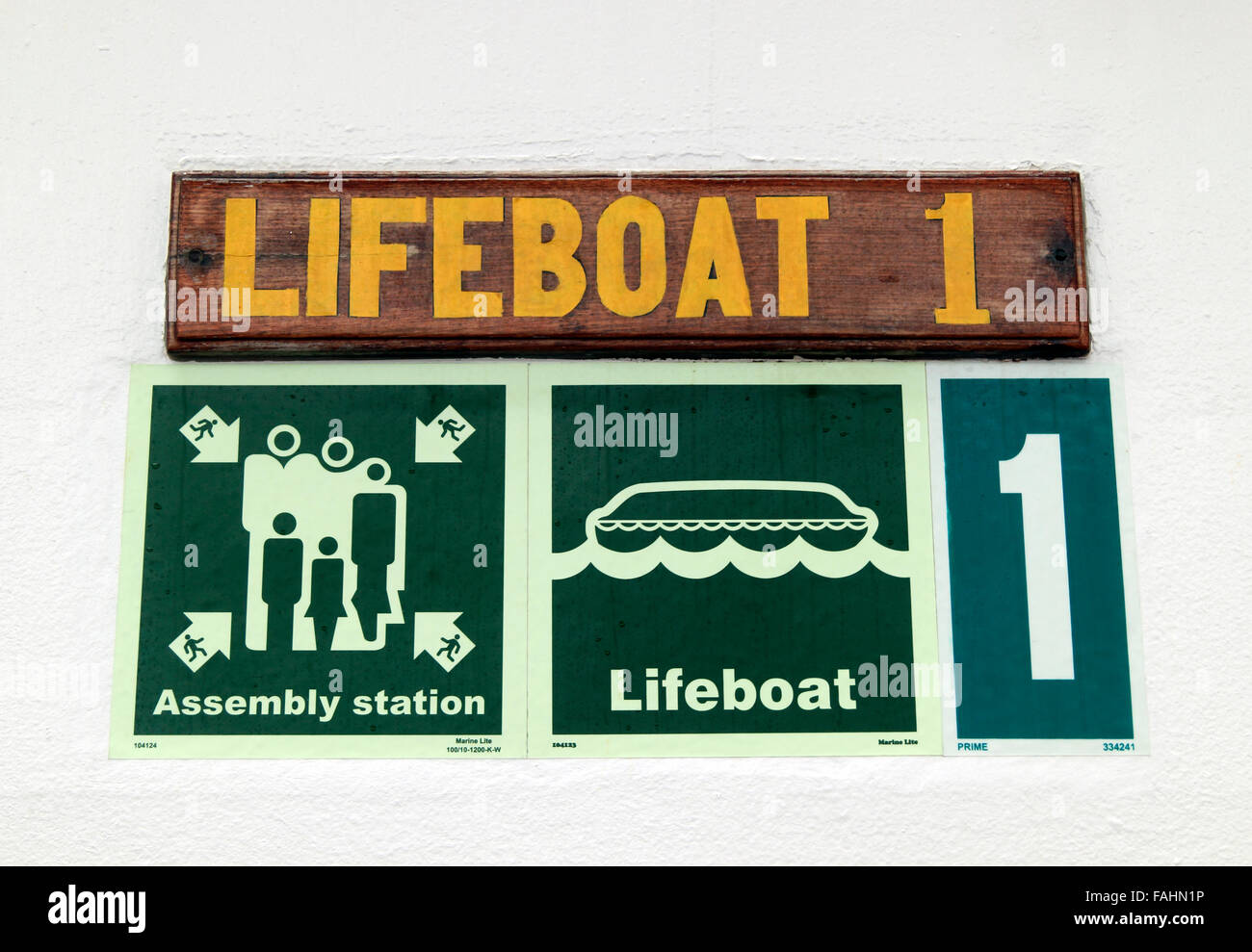 Lifeboat Assembly Station sign on board a cruise ship Stock Photo - Alamy