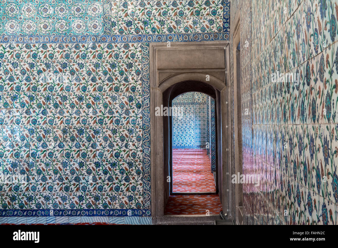 Internal view of Blue Mosque, Sultanahmet, Istanbul, Turkey Stock Photo ...