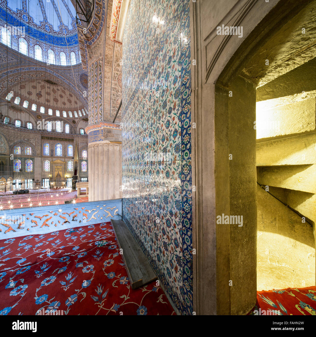 Internal view of Blue Mosque, Istanbul, Turkey Stock Photo - Alamy