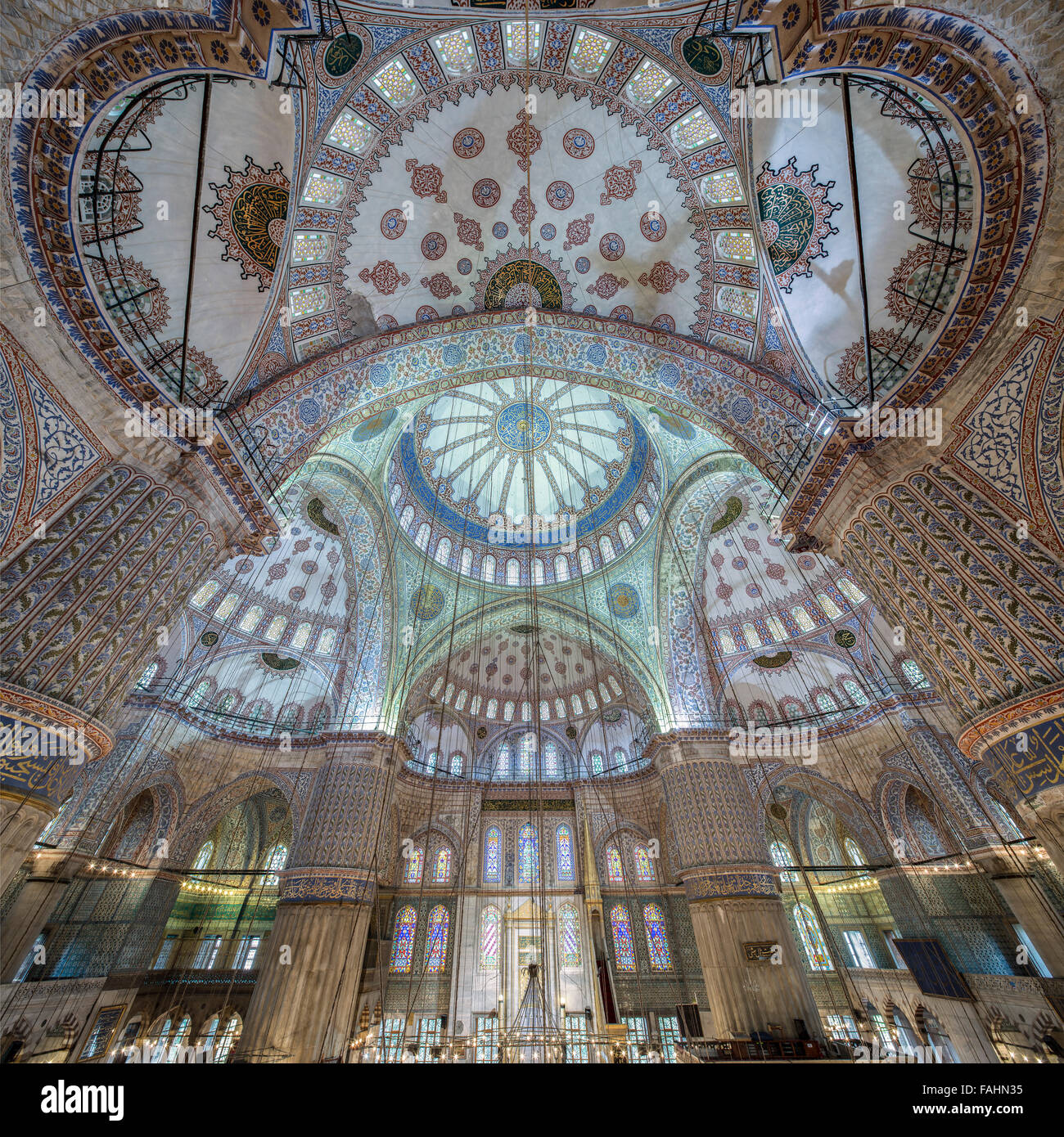 Internal view of Blue Mosque, Sultanahmet, Istanbul Stock Photo - Alamy